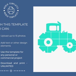 PRINTABLE Tractor Gift Collage Template | Editable Collage Tractor ...