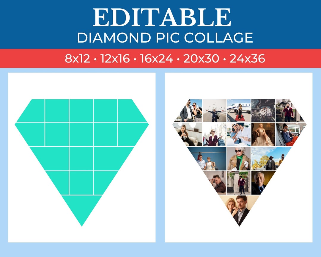 Diamond Collage Canva Template | Editable Collage | Download and Ready ...