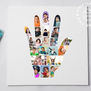 Picture Collage Handprint Template | Gridart Canva | Image Collage ...