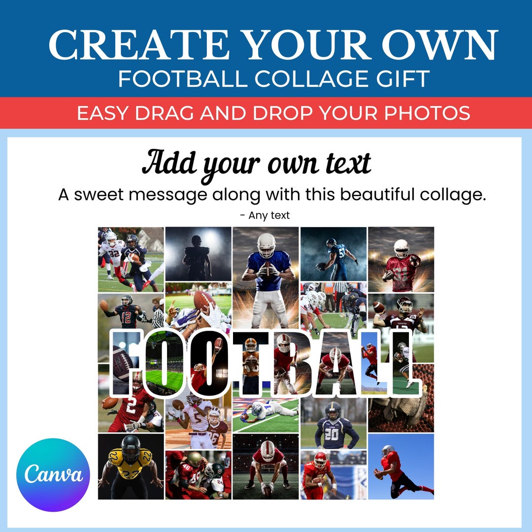 Football Gift Collage Template | Editable Collage for Football Fans ...
