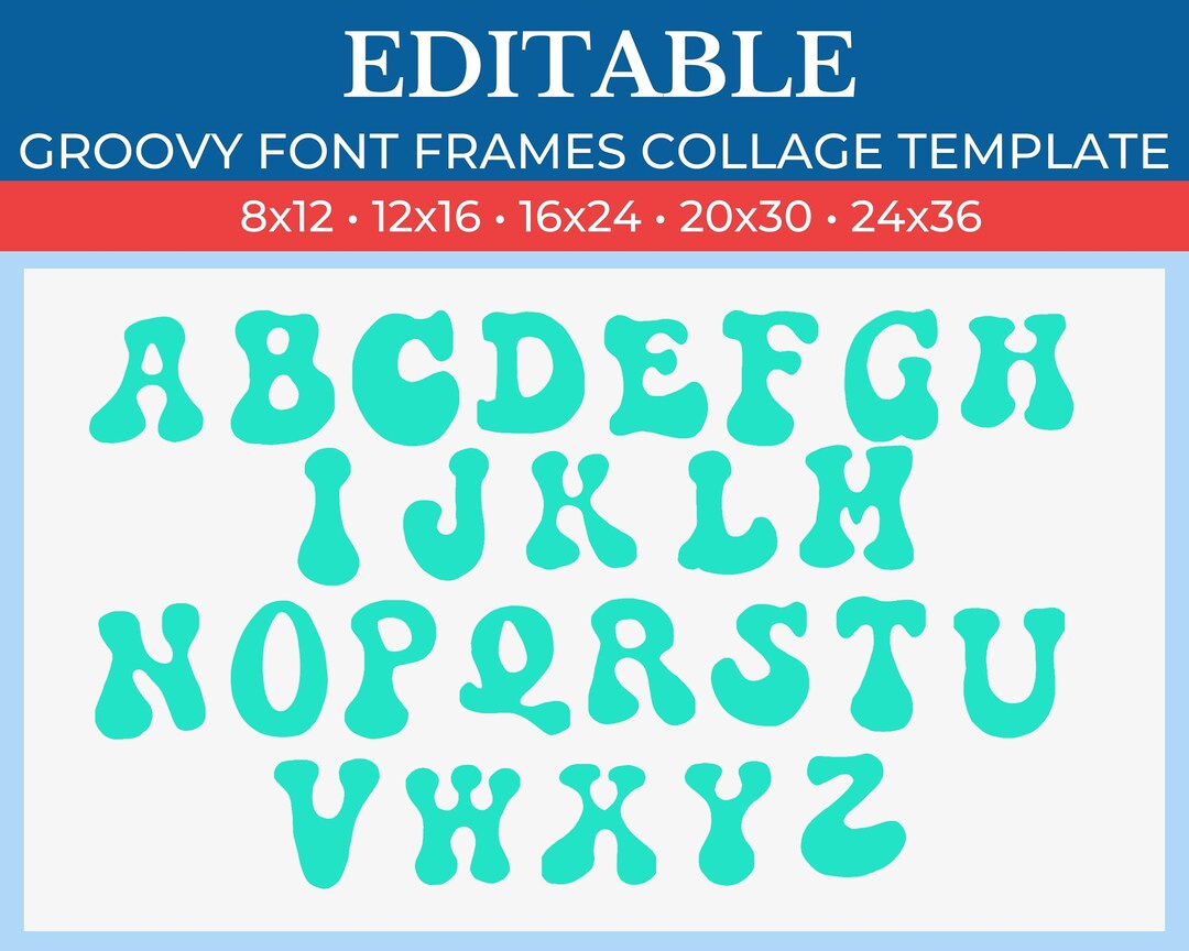 PRINTABLE Any Groovy Font Photo Template Gridart Canva Image Collage ...