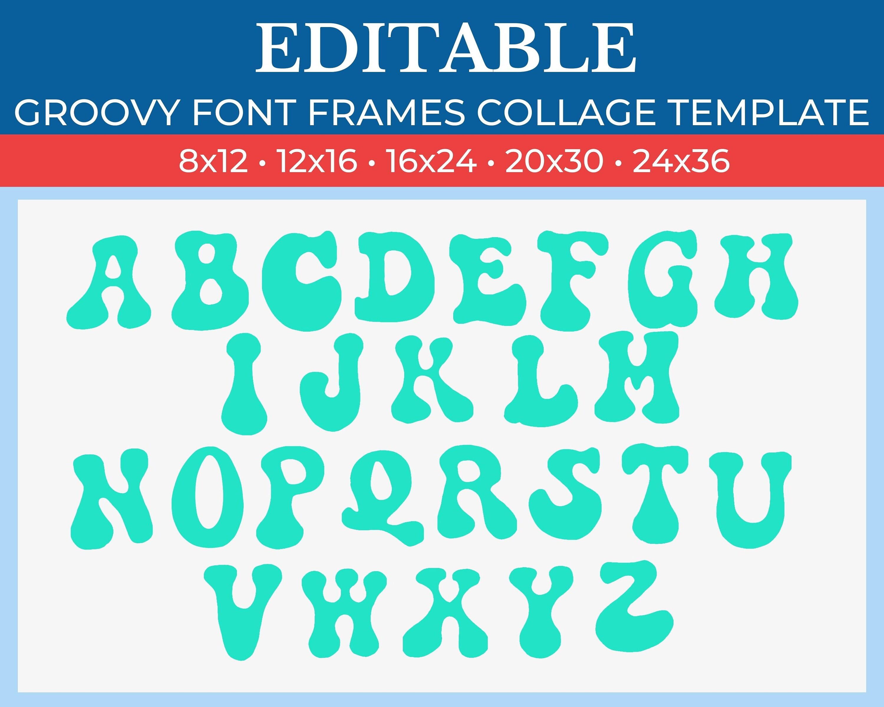 PRINTABLE Any Groovy Font Photo Template Gridart Canva Image Collage ...