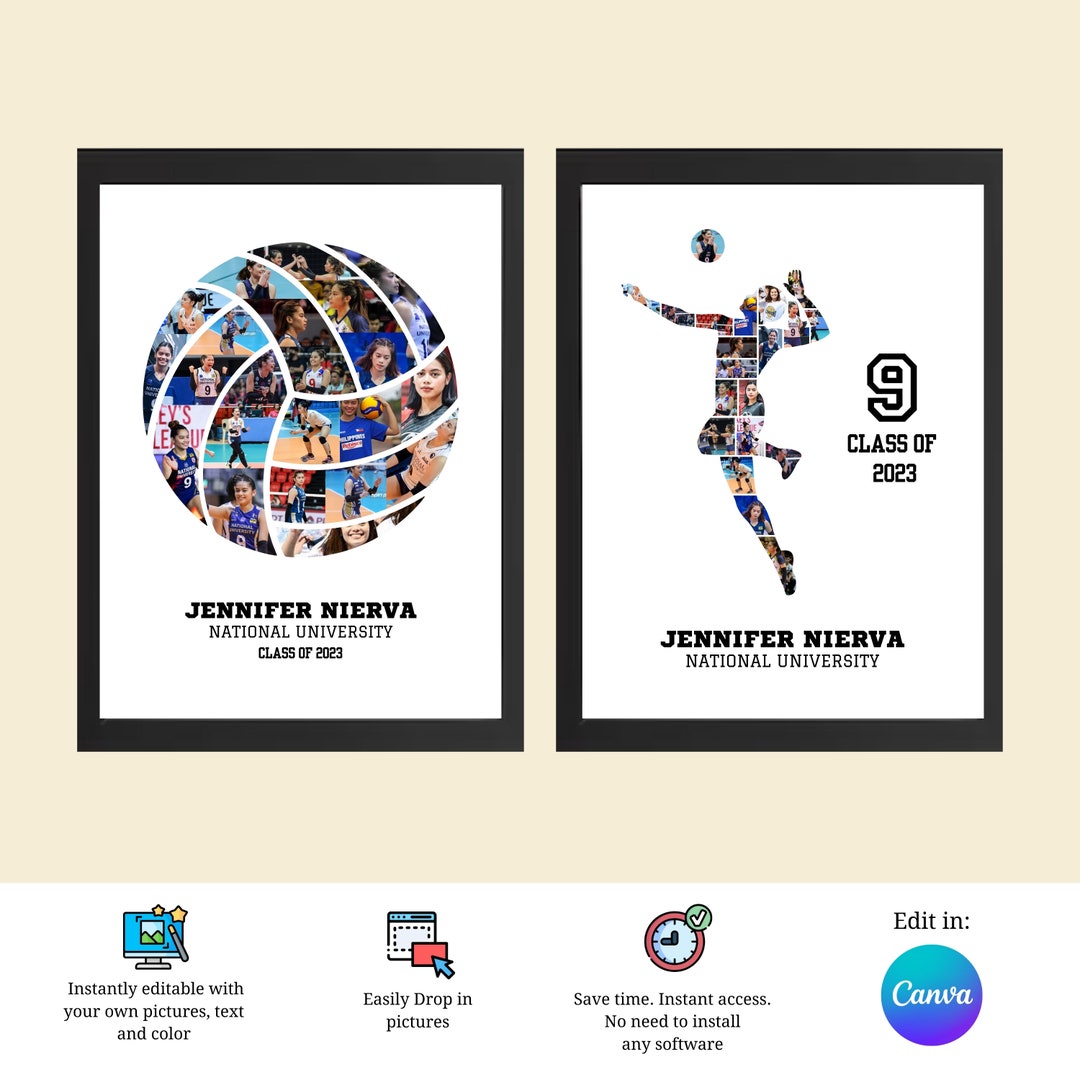 Volleyball Memory Collage Template - Perfect for Celebrating Moments - Etsy