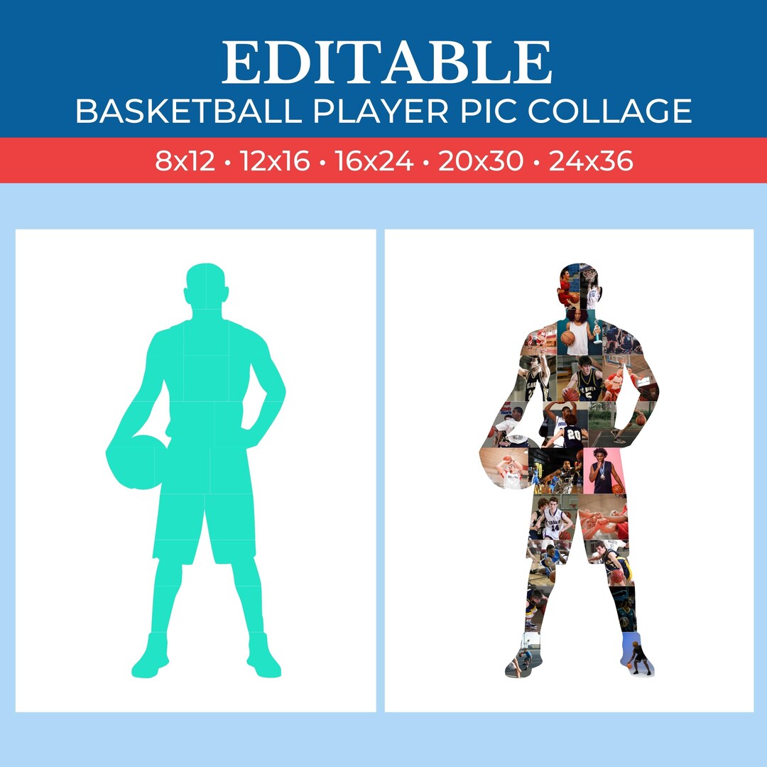 Custom Basketball Player Picture Collage - Personalized Photo Collage ...