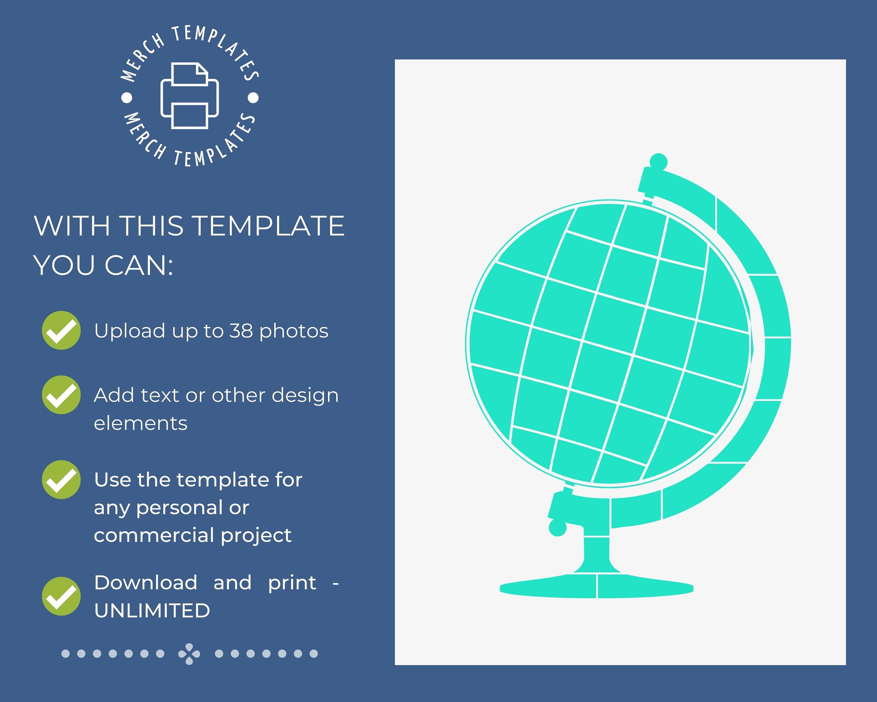 Picture Collage Globe Template Gridart Canva Image Collage Pic Stitch ...