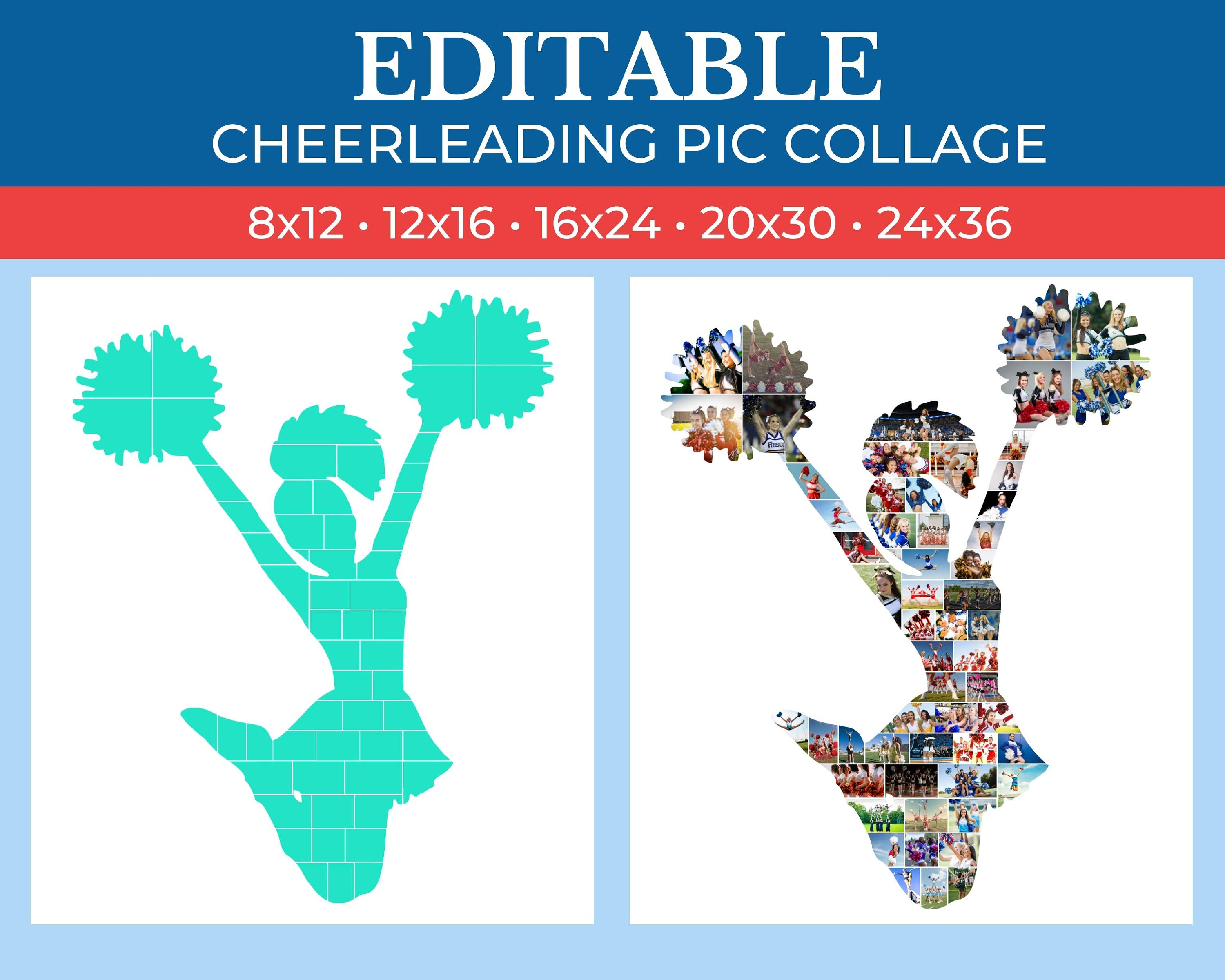Printable Cheerleading Gift Collage Template | Editable Collage for ...