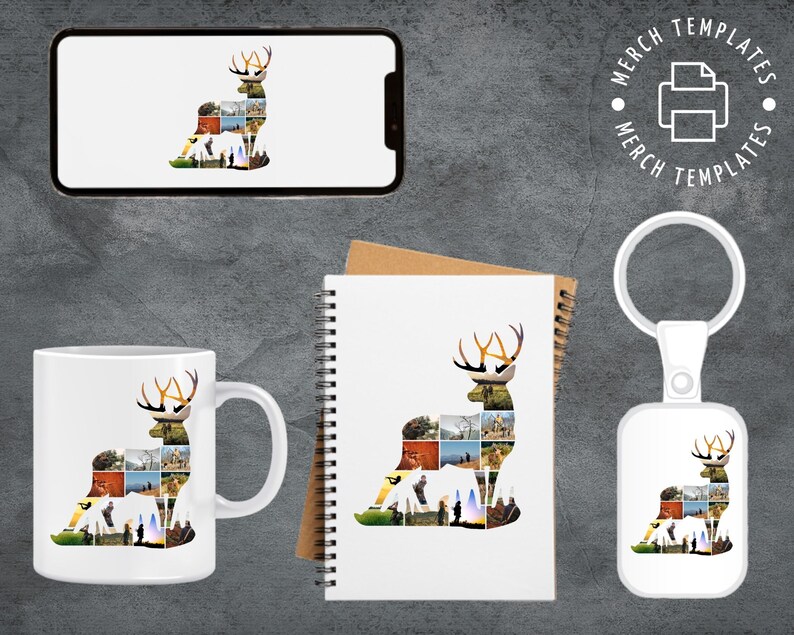 Picture Collage Deer Template Gridart Canva Image Collage Pic Stitch ...