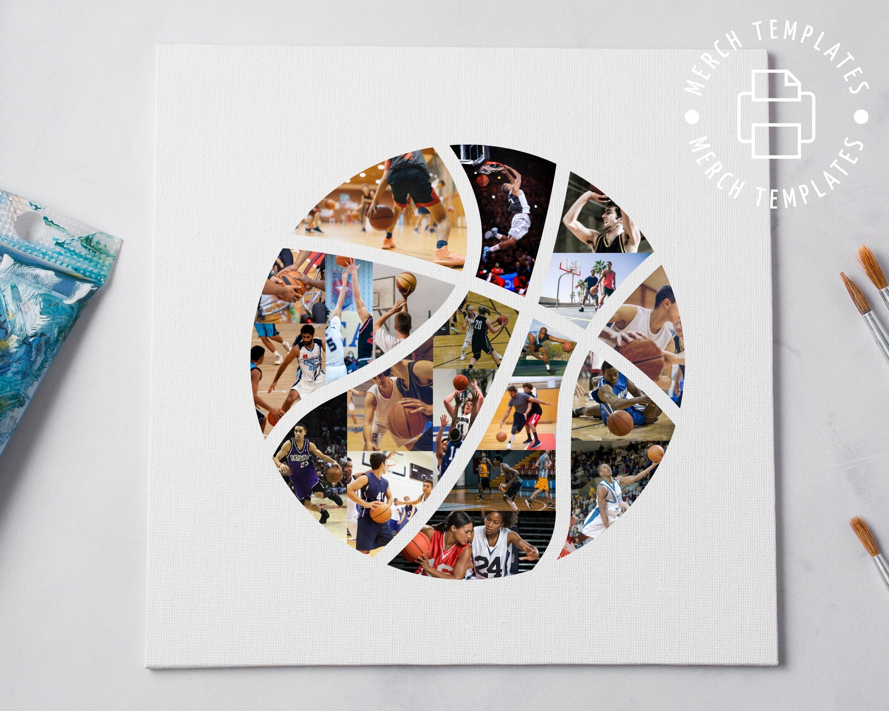 PRINTABLE EDITABLE Basketball Picture Frame Basketball Picture Template ...