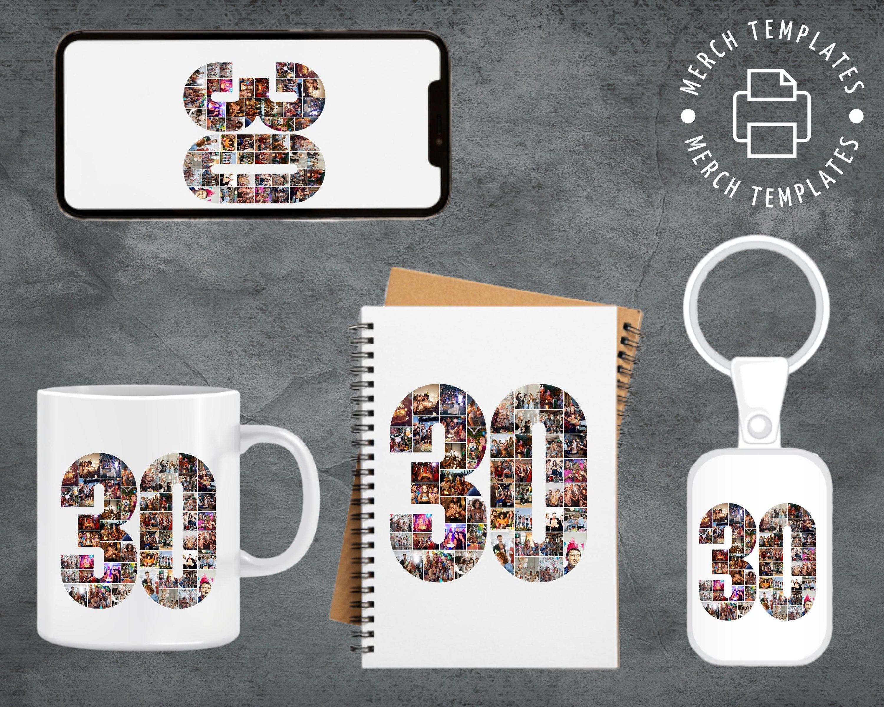 30 Number Collage Frame | 30 Collage Frame Canva Editable | 30th ...