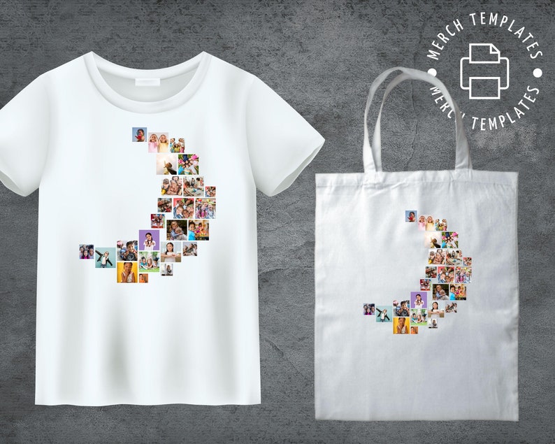 Picture Collage Moon Shape Template | Gridart Canva | Image Collage ...