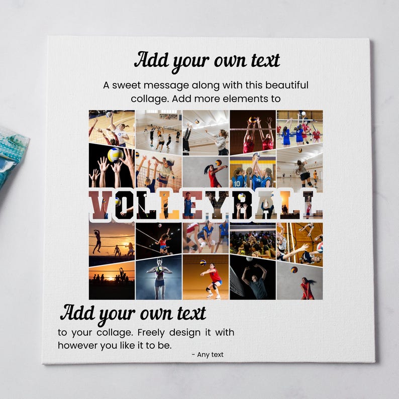 Volleyball Gift Collage Template| Editable Collage for Volleyball Fans ...