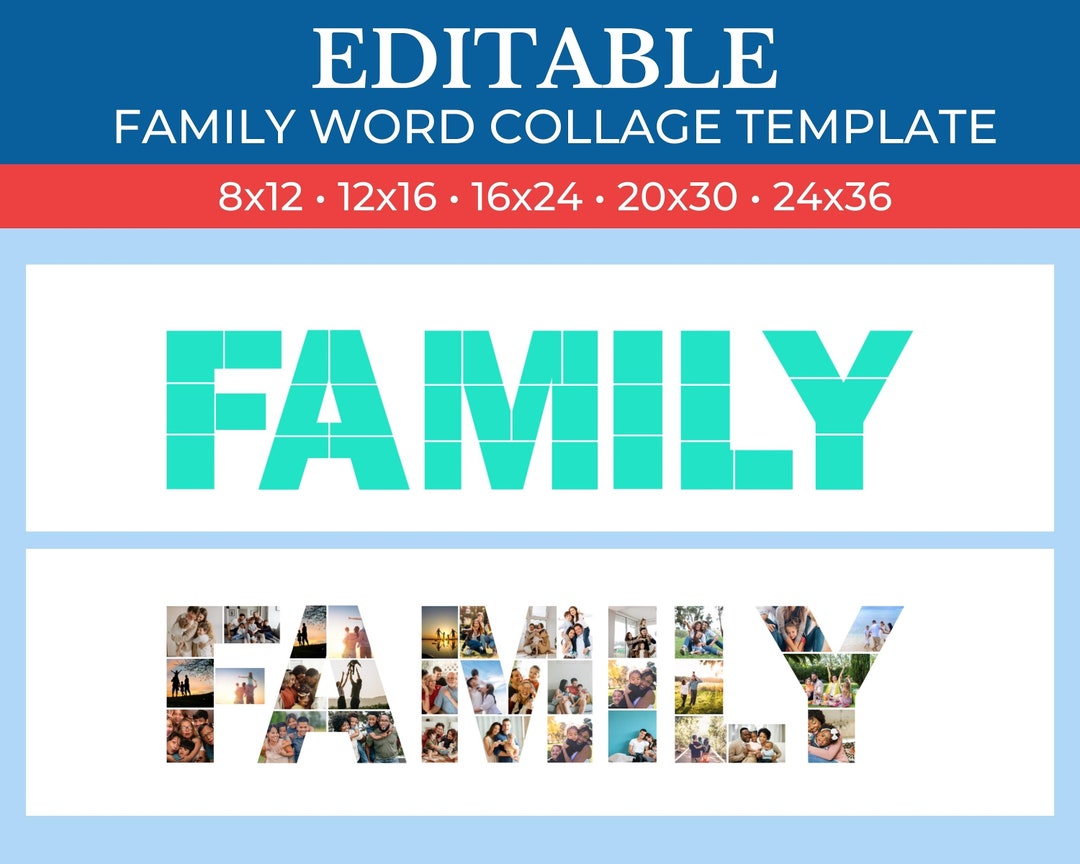 Picture Collage Family Word Template | Gridart Canva | Image Collage ...