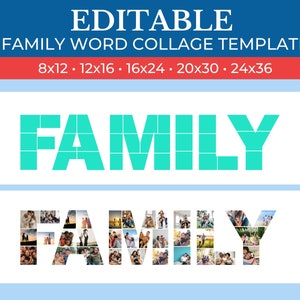 Picture Collage Family Word Template | Gridart Canva | Image Collage ...