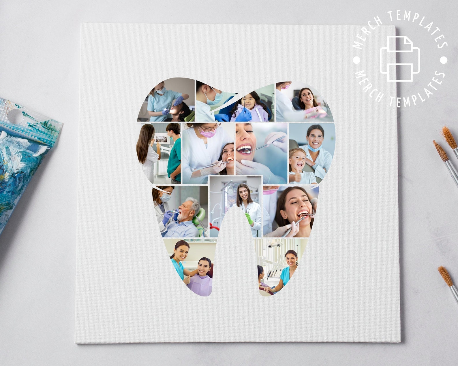 Dentist Gift | Picture Collage Tooth Template | Gridart | Image Collage ...