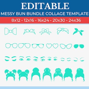 Picture Collage Messy Bun Design Template | Gridart Canva | Image ...