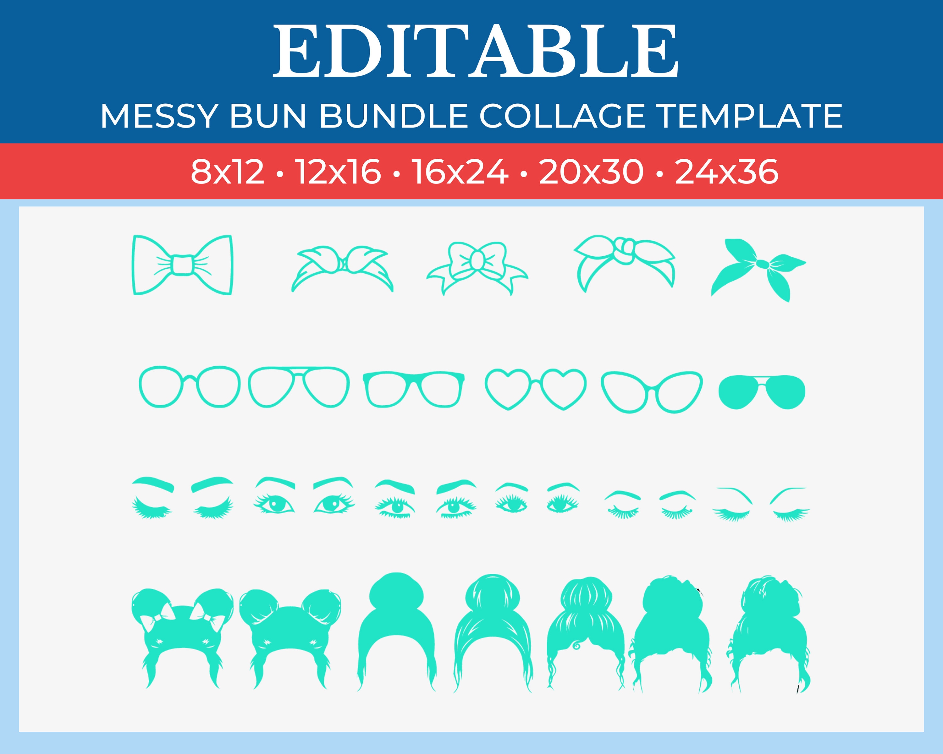 Picture Collage Messy Bun Design Template Gridart Canva Image Collage ...