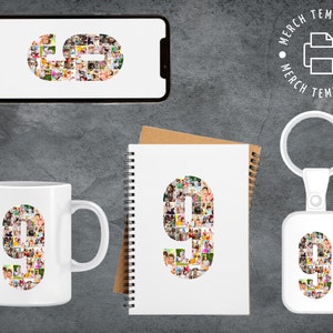 9th Number Collage Frame | 9 Collage Frame Canva Editable | 9th ...