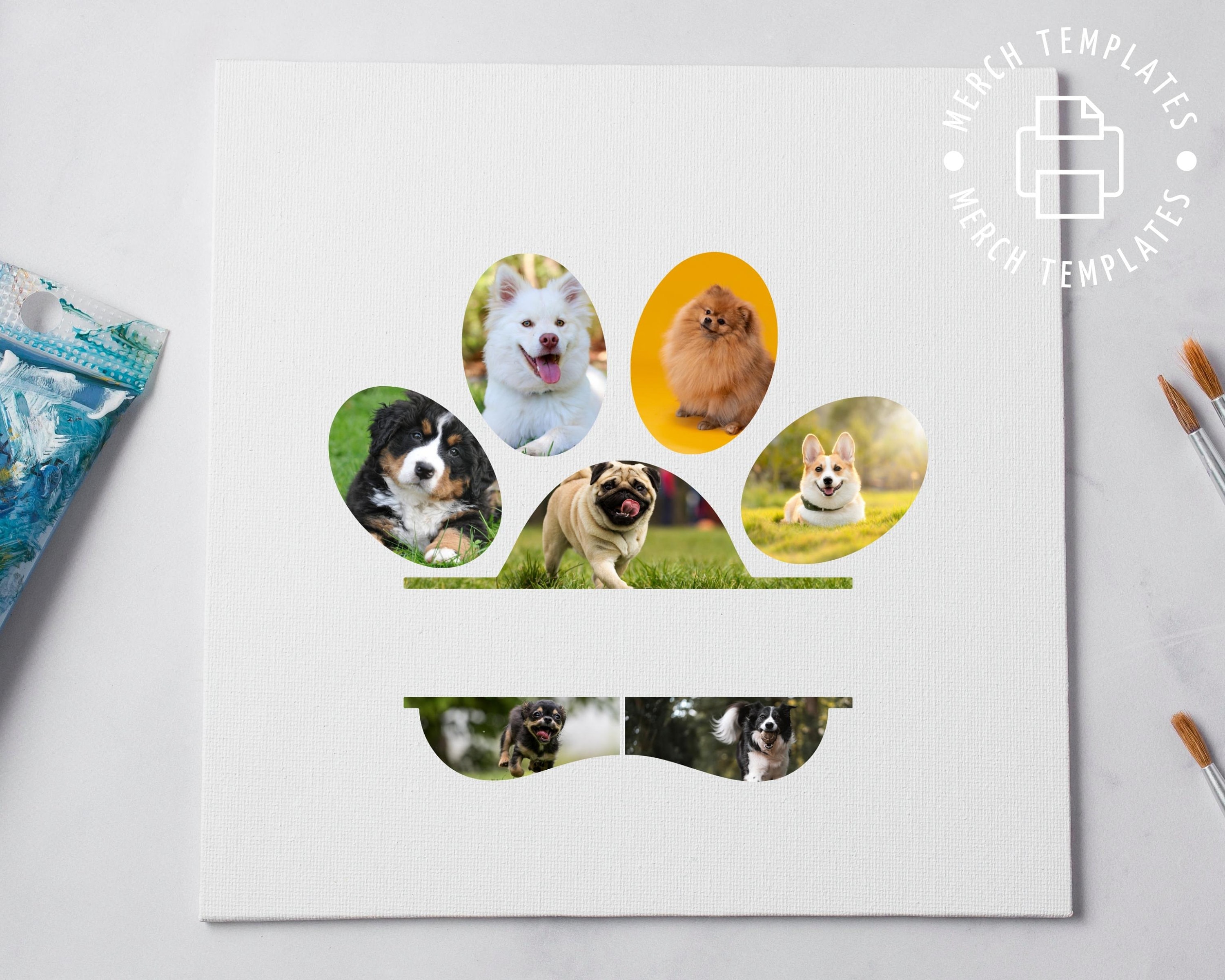 PRINTABLE Paw Print Gift Collage Template | Collage for Dog Lovers ...