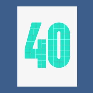40 Number Collage Frame | 40 Collage Frame Canva Editable | 40th ...