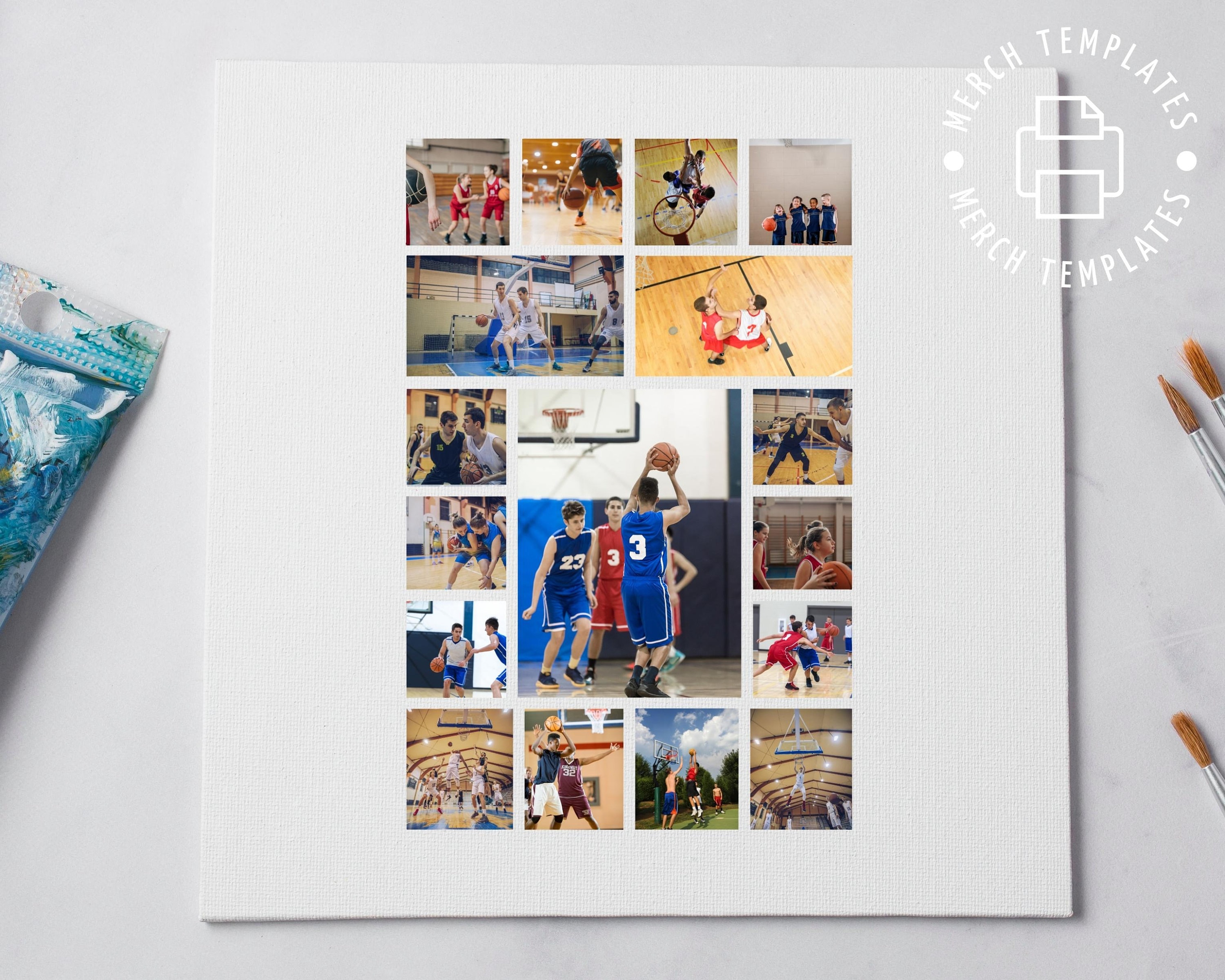 Picture Collage 10 PC'S 17 Template Gridart Canva - Etsy