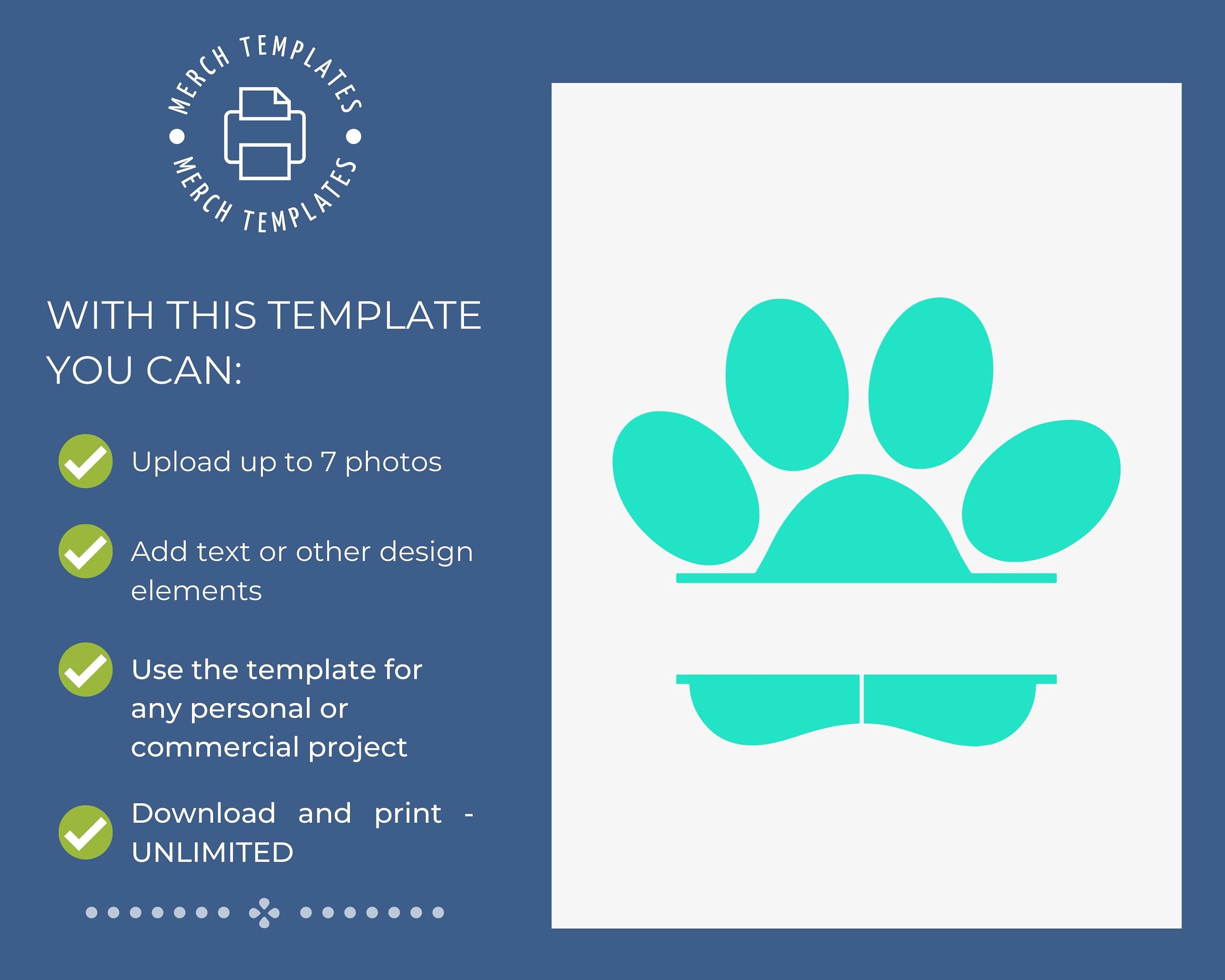 PRINTABLE Paw Print Gift Collage Template Collage for Dog Lovers Canva ...