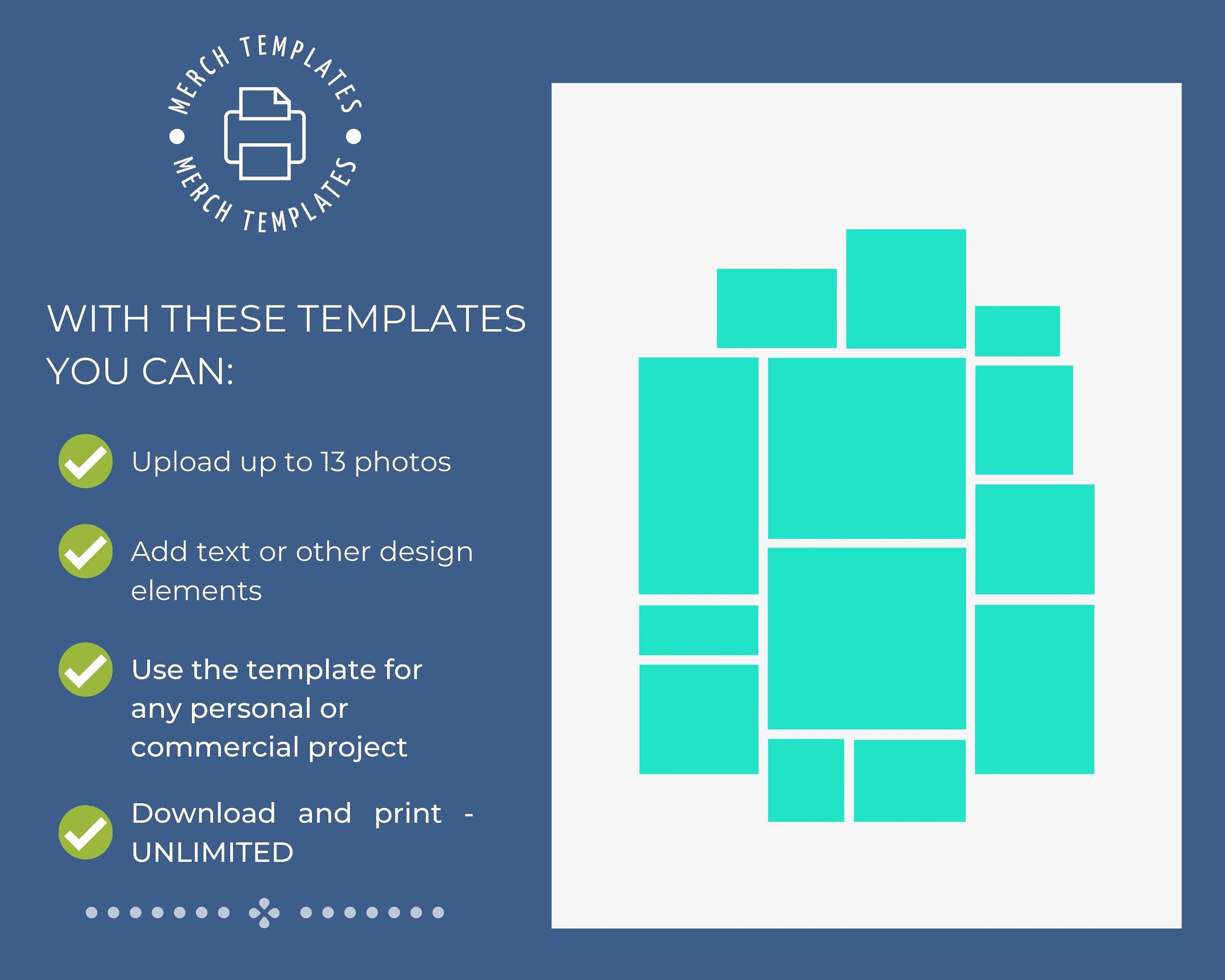 Picture Collage 13 Photo Template Gridart Canva Image Collage Pic ...