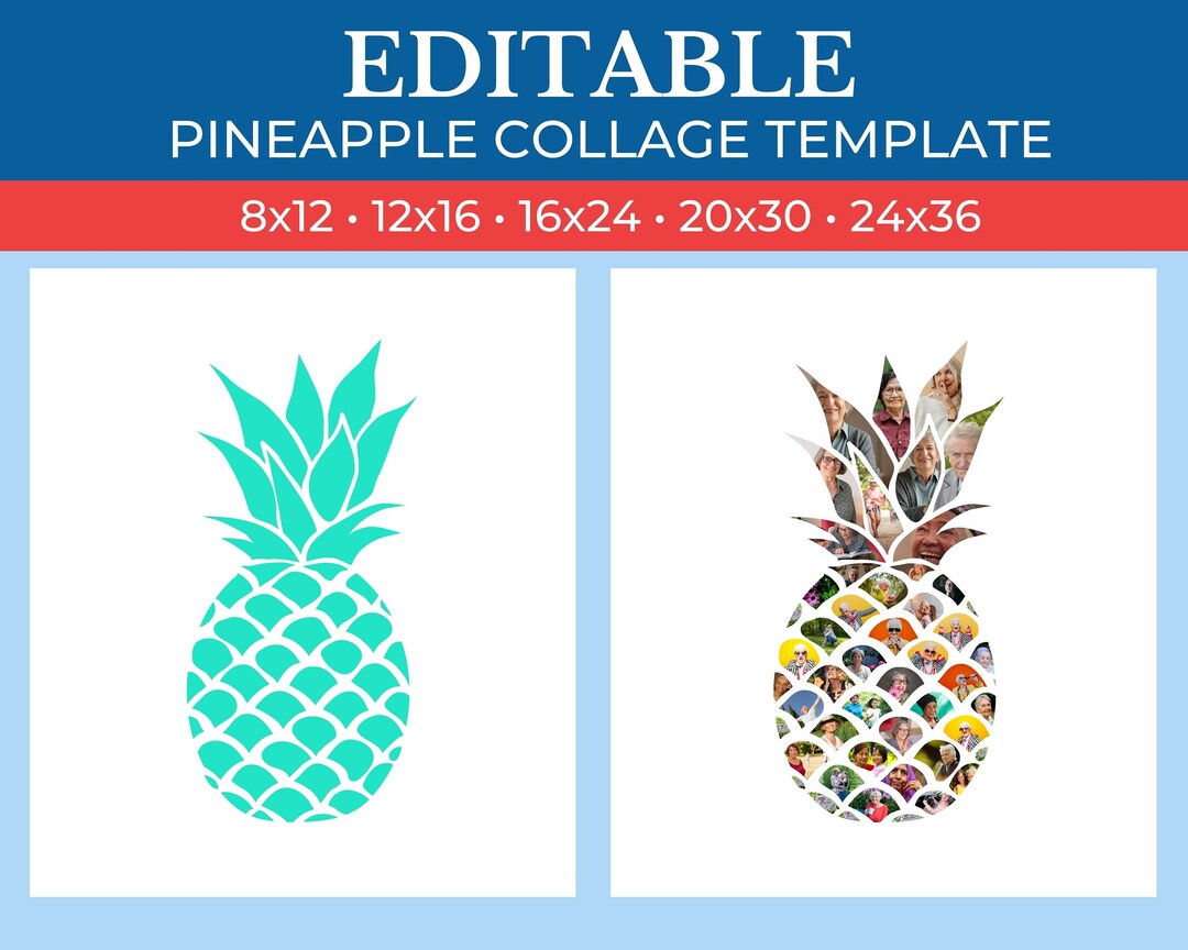 Picture Collage Pineapple Template | Gridart Canva | Image Collage ...