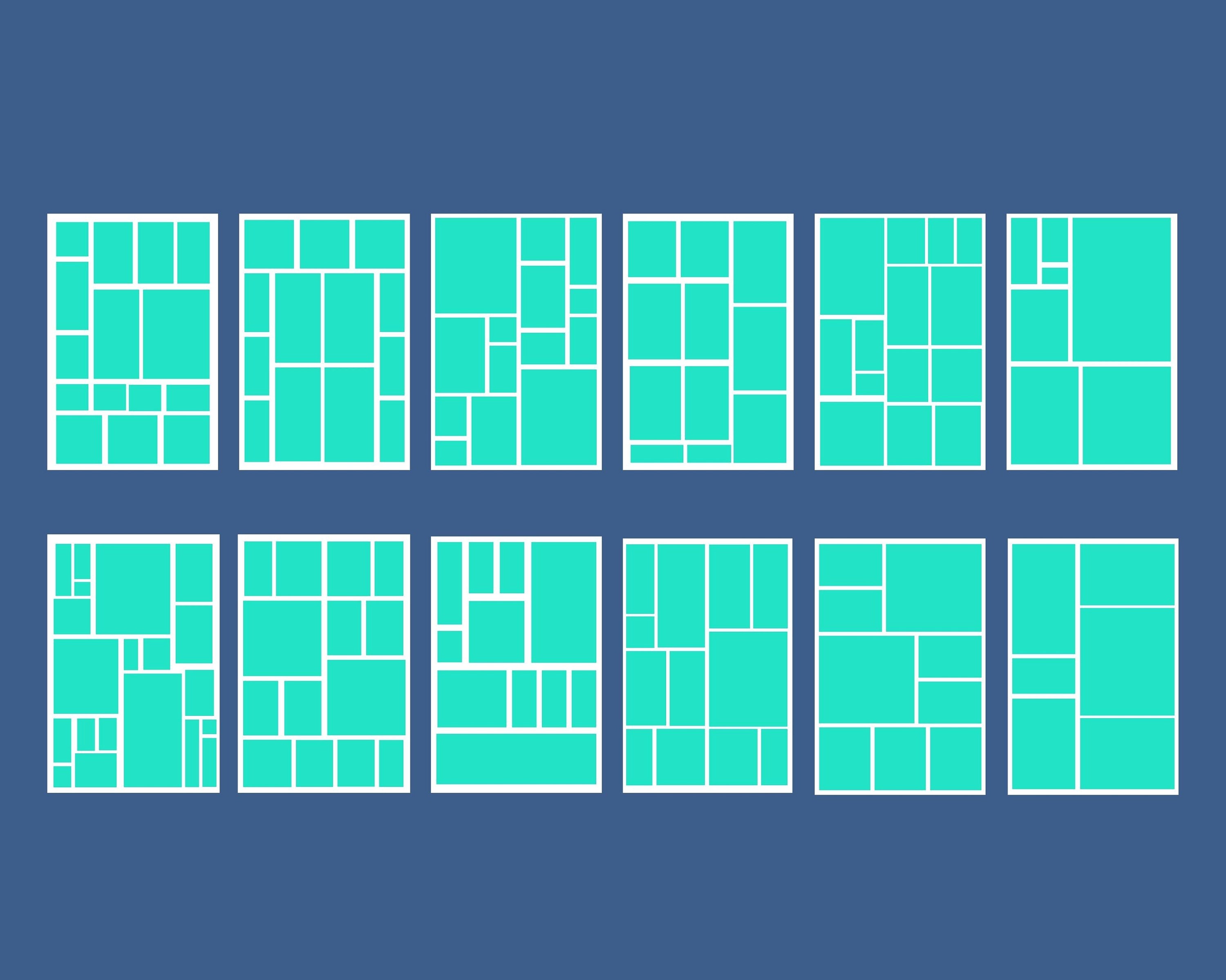 Picture Collage 12 Photo Template Gridart Canva Image Collage Pic ...