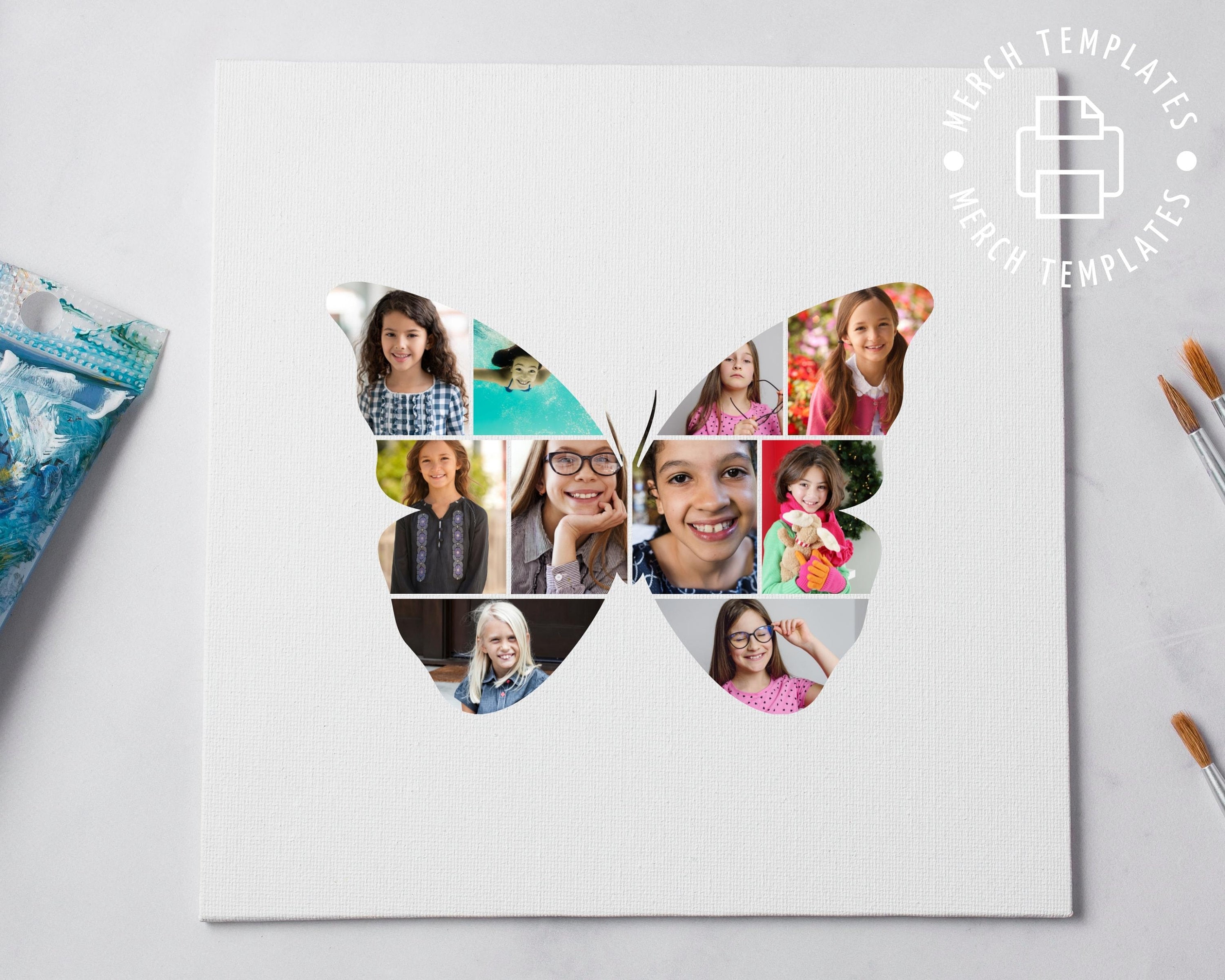 PRINTABLE Butterfly Gift Collage Template Editable Collage for ...