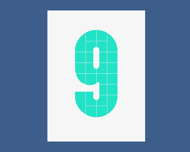 9th Number Collage Frame 9 Collage Frame Canva Editable - Etsy