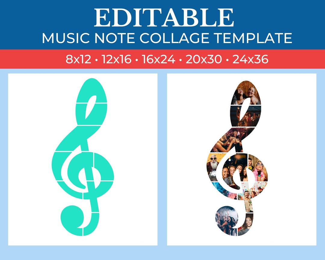 Picture Collage Music Note Template | Gridart Canva | Image Collage ...