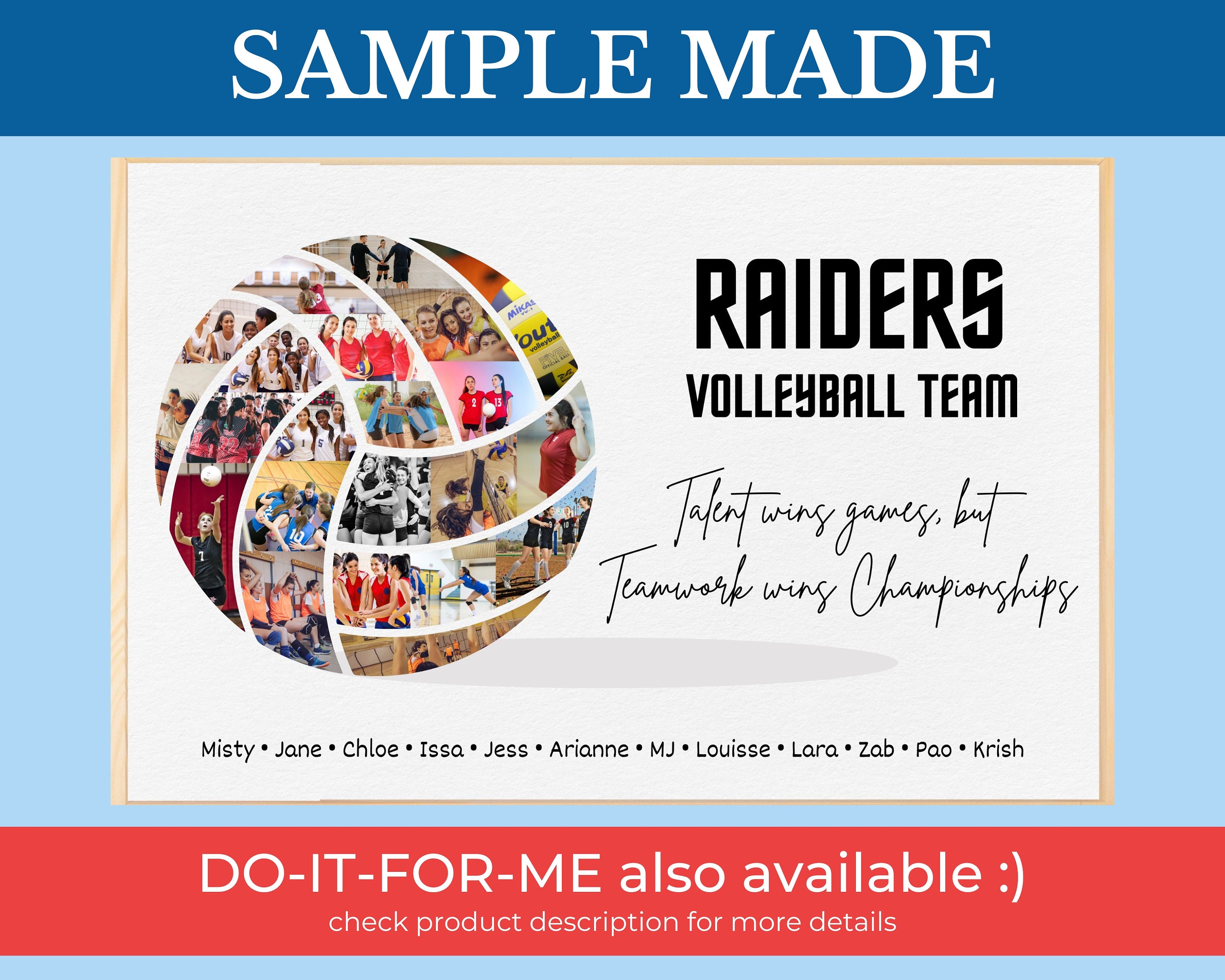 EDITABLE Volleyball Picture Frame | Volleyball Picture Template ...