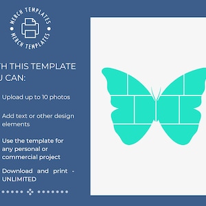 PRINTABLE Butterfly Gift Collage Template | Editable Collage for ...