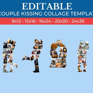 Picture Collage Couple Kissing Photo Template | Gridart Canva | Image ...