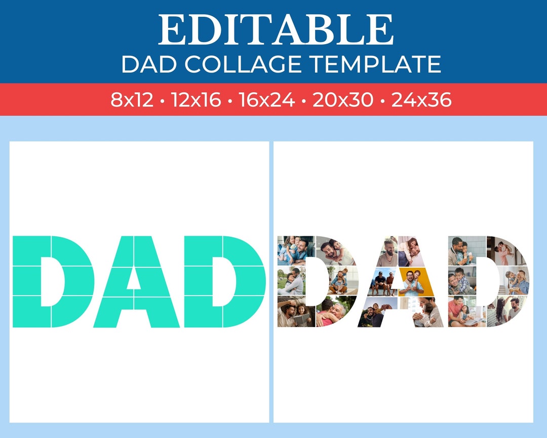 Picture Collage Dad Template | Gridart Canva | Image Collage | Pic ...
