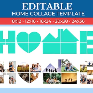 PRINTABLE House Collage Template | Housewarming Gift Collage | House ...