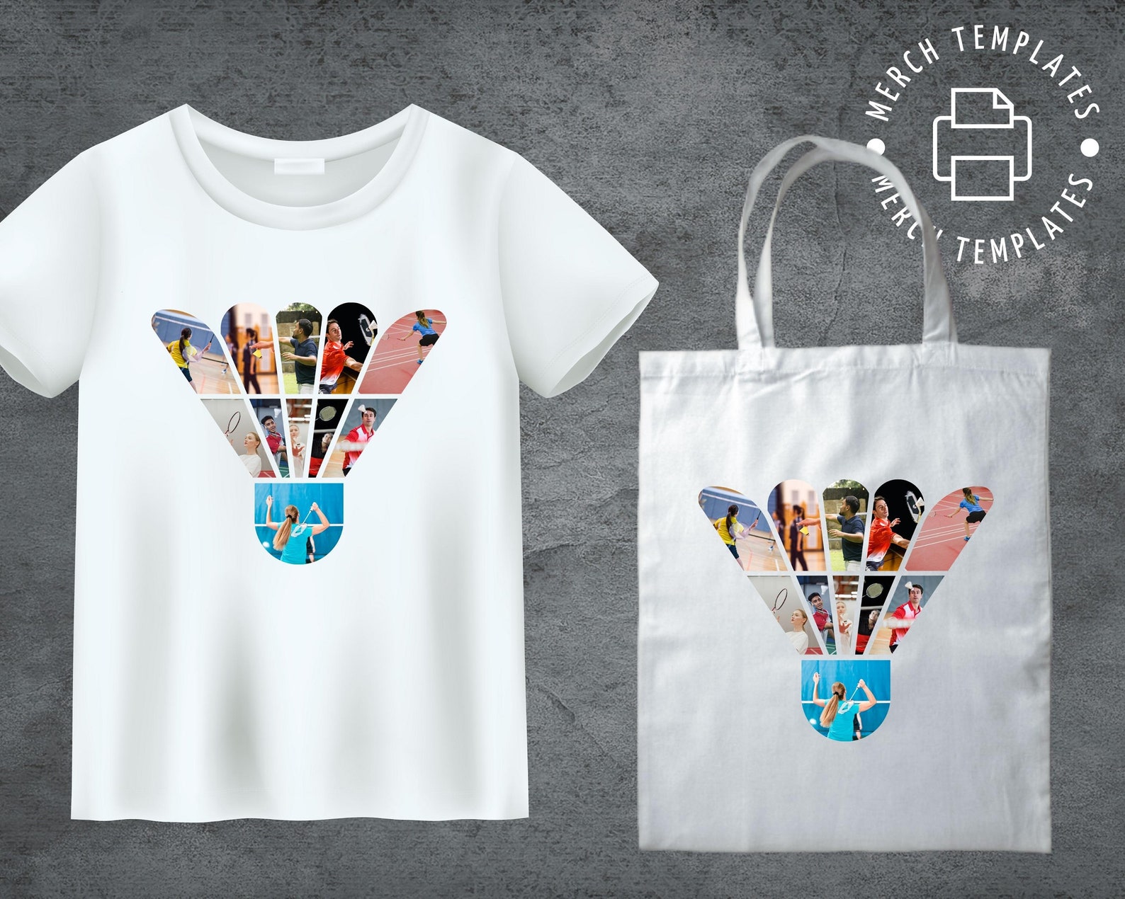 PRINTABLE Badminton Gift Collage Template | Editable Collage for ...