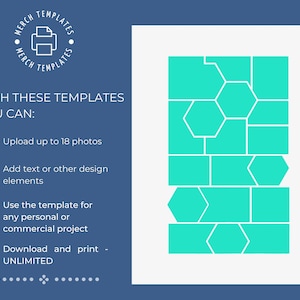 Picture Collage 18 Photo Template | Gridart Canva | Image Collage | Pic ...