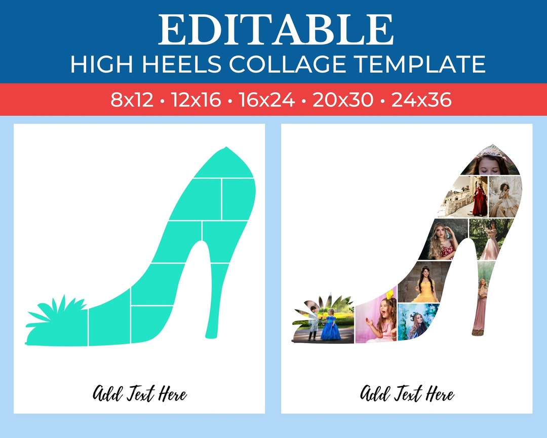 Picture Collage High Heels Shoe Template | Gridart | Image Collage ...