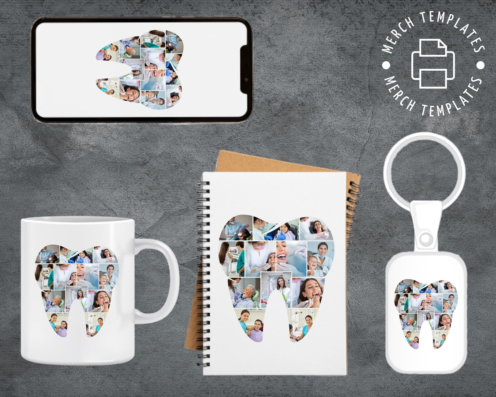 Dentist Gift | Picture Collage Tooth Template | Gridart | Image Collage ...