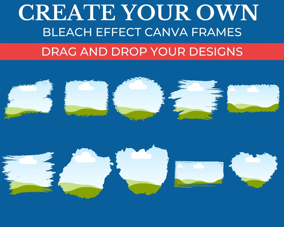 Bleach Effect Canva Frames | Distressed Photo Frames Effect - Etsy