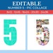 5th Number Collage Frame | 5 Collage Frame Canva Editable | 5th ...