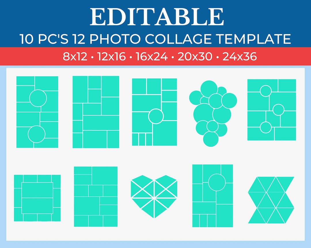 Picture Collage 10 Photo Travel Template | Gridart Canva | Image ...