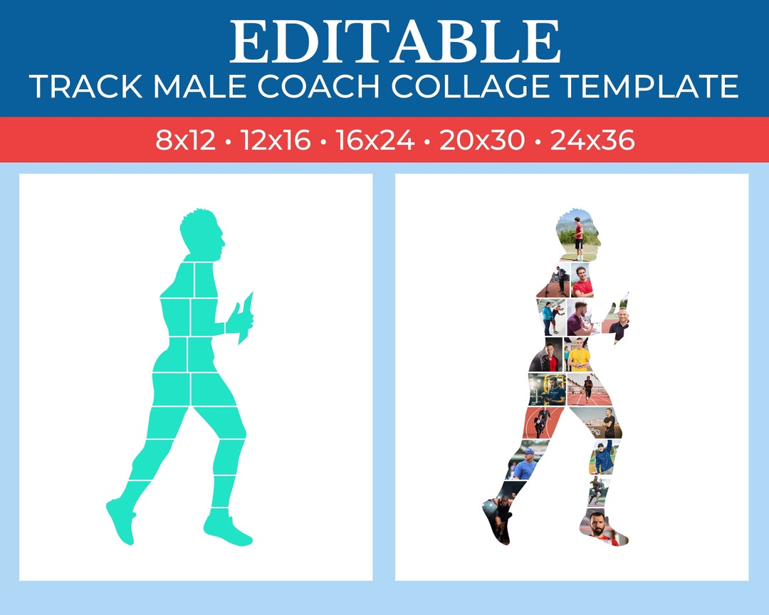Track and Field Coach Gift Male Collage Template | Running Coach Gift ...