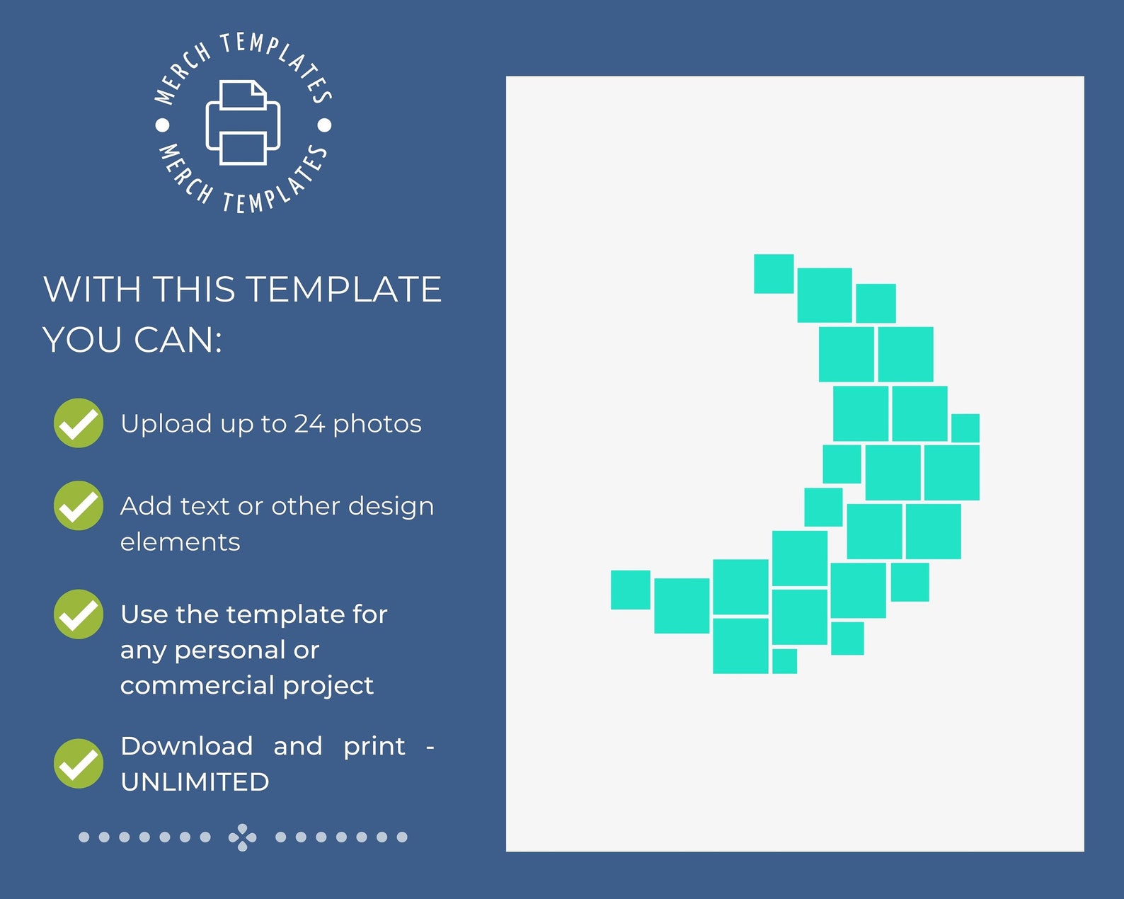 Picture Collage Moon Shape Template Gridart Canva Image Collage Moon ...