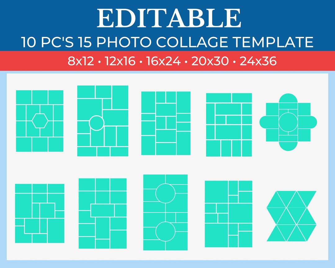 Picture Collage 15 Photo Template | Gridart Canva | Image Collage | Pic ...