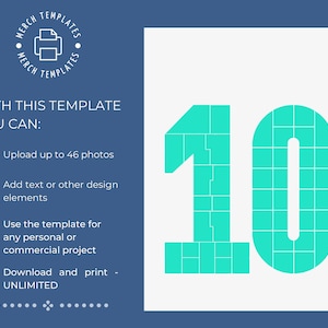 PRINTABLE 10 Number Collage Frame | 10 Collage Frame Canva Editable ...