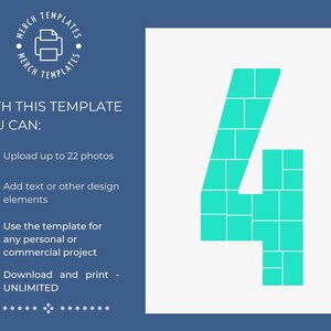 4th Number Collage Frame | 4 Collage Frame Canva Editable | 4th ...