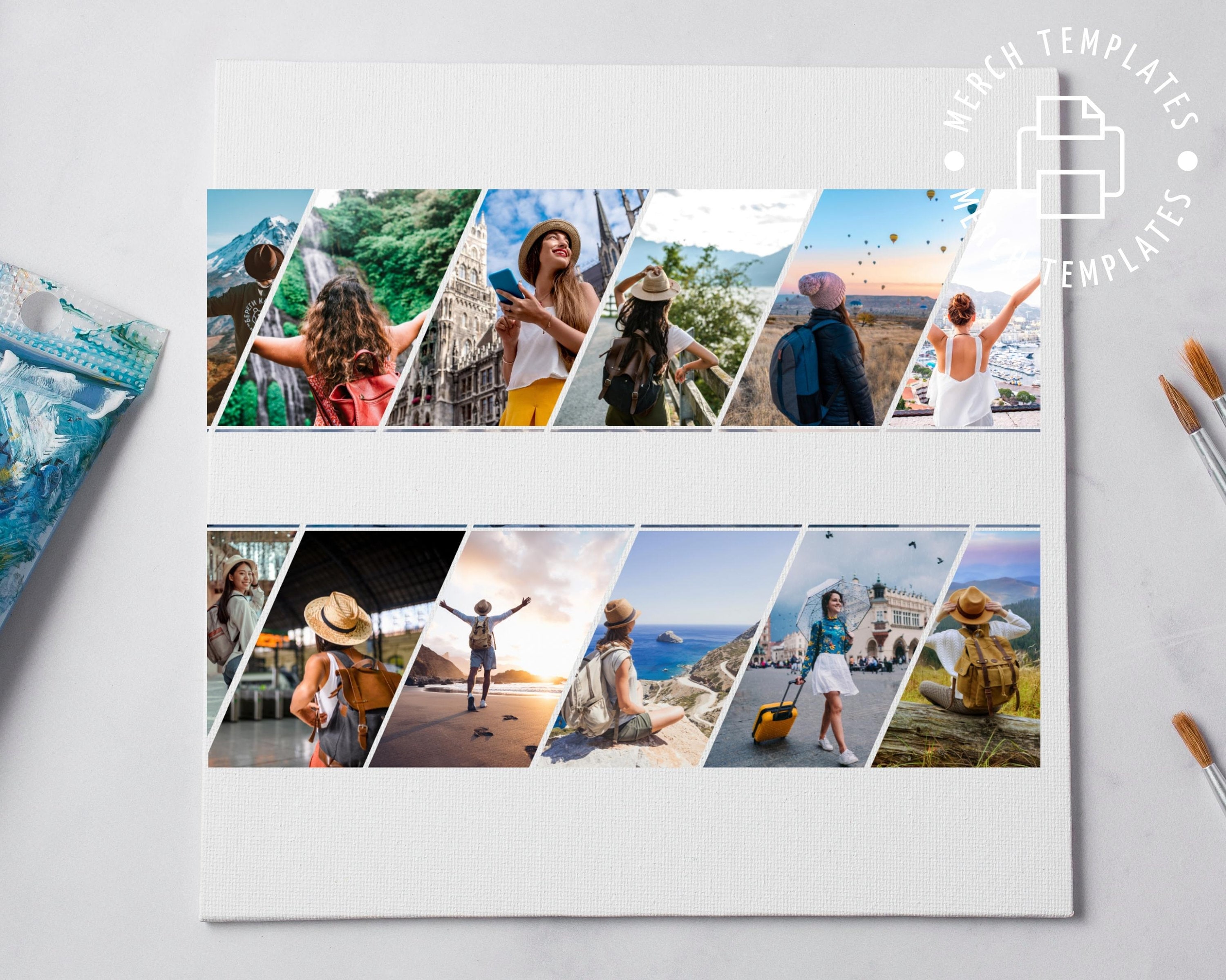 Picture Collage Diagonal Template Gridart Canva Image Collage Pic Stitch Diagonal Collage ...