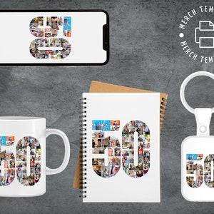 Picture Collage 50 Number Template | Gridart Canva | Image Collage ...